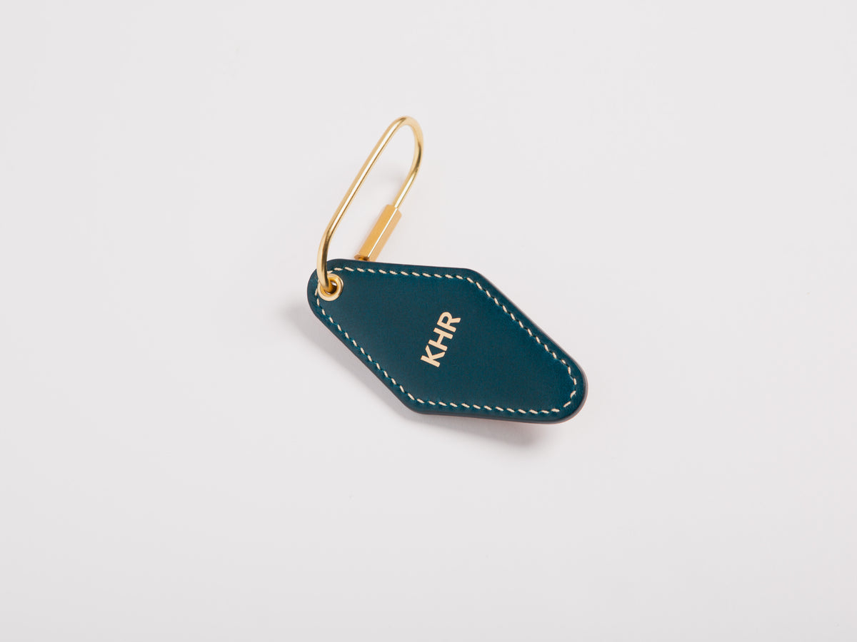 Vintage Leather Hotel Key with Brass Oval Key Ring, Premium, Personali ...